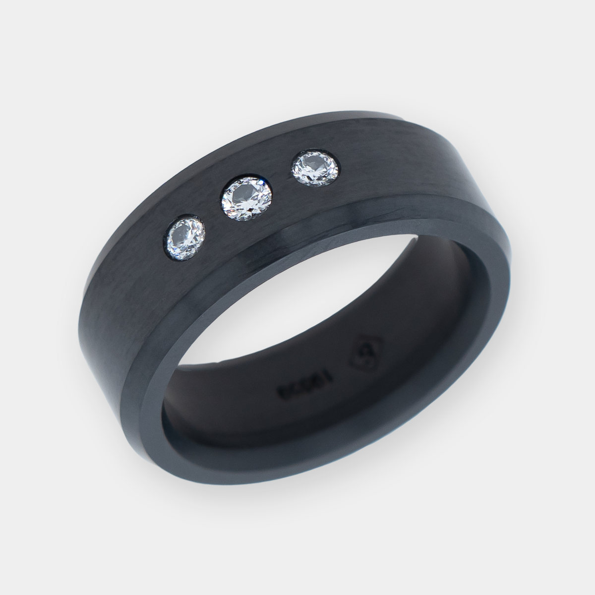 Elysium Ares 8mm Solid Black Diamond White Diamond Inset